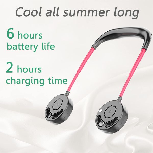 Portable Rechargeable Hand Free Neck Fan - 3 Speeds and 360 Degree ...