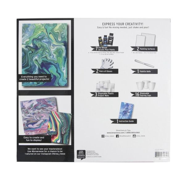 34 Piece Brea Reese Acrylic Pouring Art Project Kit - Includes ...
