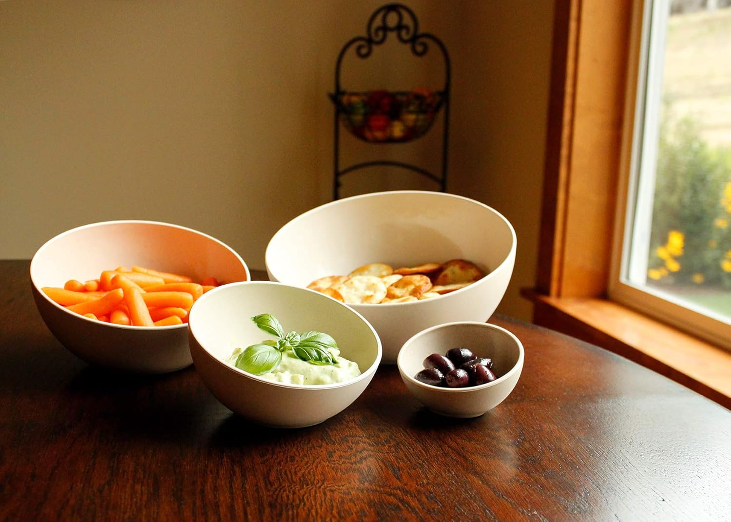 4 PACK of Tilt Bamboo Fiber Bowls: Choose from Four 32oz Bowls And Four ...