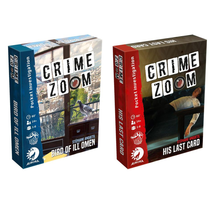 Set of TWO Crime Zoom Crime Scene Detective Games: "Bird of Ill Omen ...