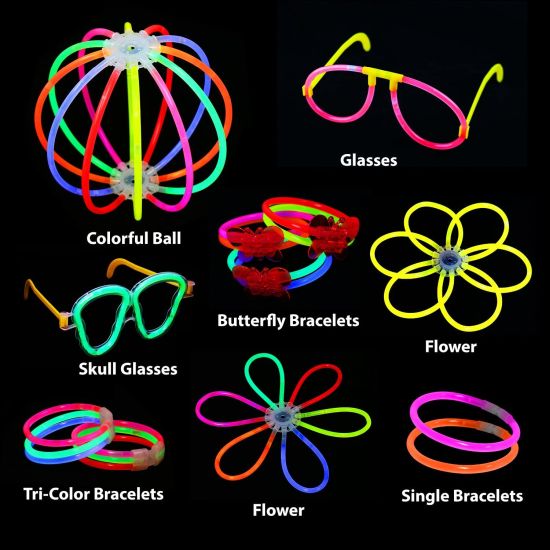 567 piece Glow stick set - 250 Glow Sticks, 250 Bracelet Connectors and ...