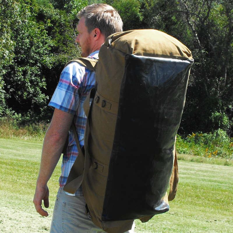 Texsport Large Canvas Tactical Backpack / Duffel Bag w/ Waterproof ...
