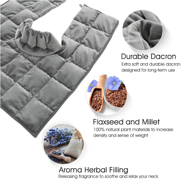 Herbal Aromatherapy Weighted Heating Pad For Neck & Shoulders - Soothes ...