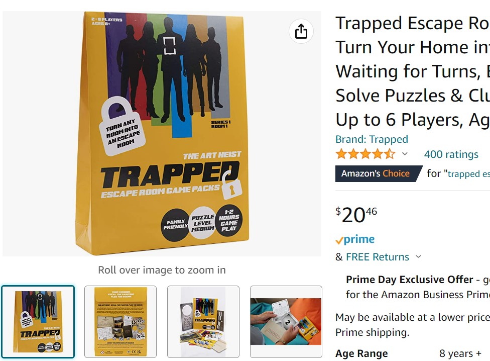 Trapped Escape Room Games Set - You get all three: Art Heist, Carnival ...
