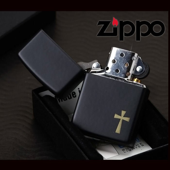 Zippo Matte Black Lighter with Cross Design In Gift Box - 1 For $12 or ...