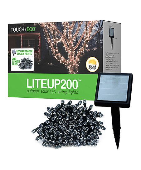 Outdoor Solar 200 LED 68 Foot String Lights by Touch of Eco - Turns on ...